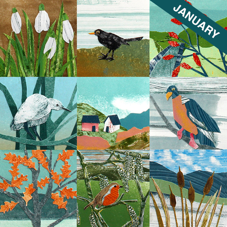 Jan - April Monthly Collages Card Pack – Molly Lemon Art