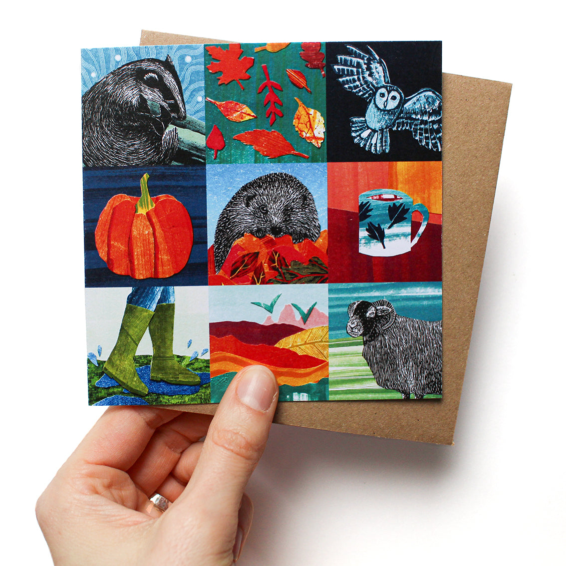 October Collages Card – Molly Lemon Art